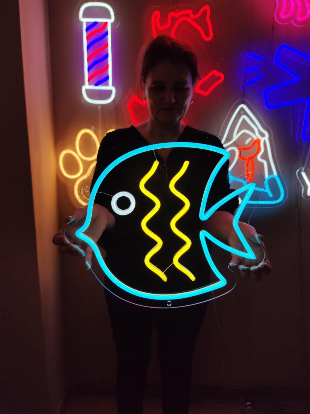 Fish Neon Sign, Tropical Fish Led Sign, Pet Shop Decor Led Light ...
