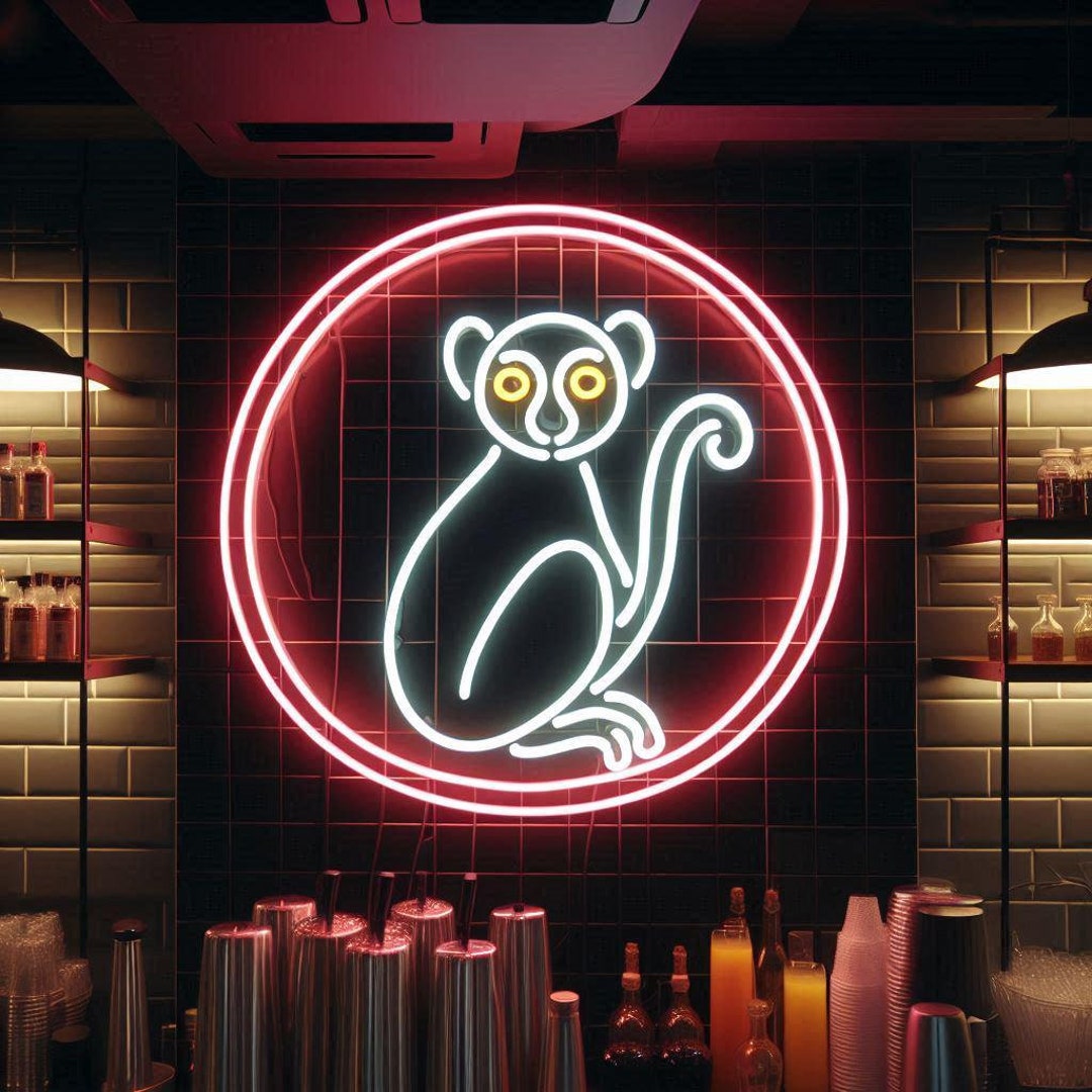 Lemur Led Neon Sign. Animal Neon Light. Custom Lemur Wall Decor - Etsy