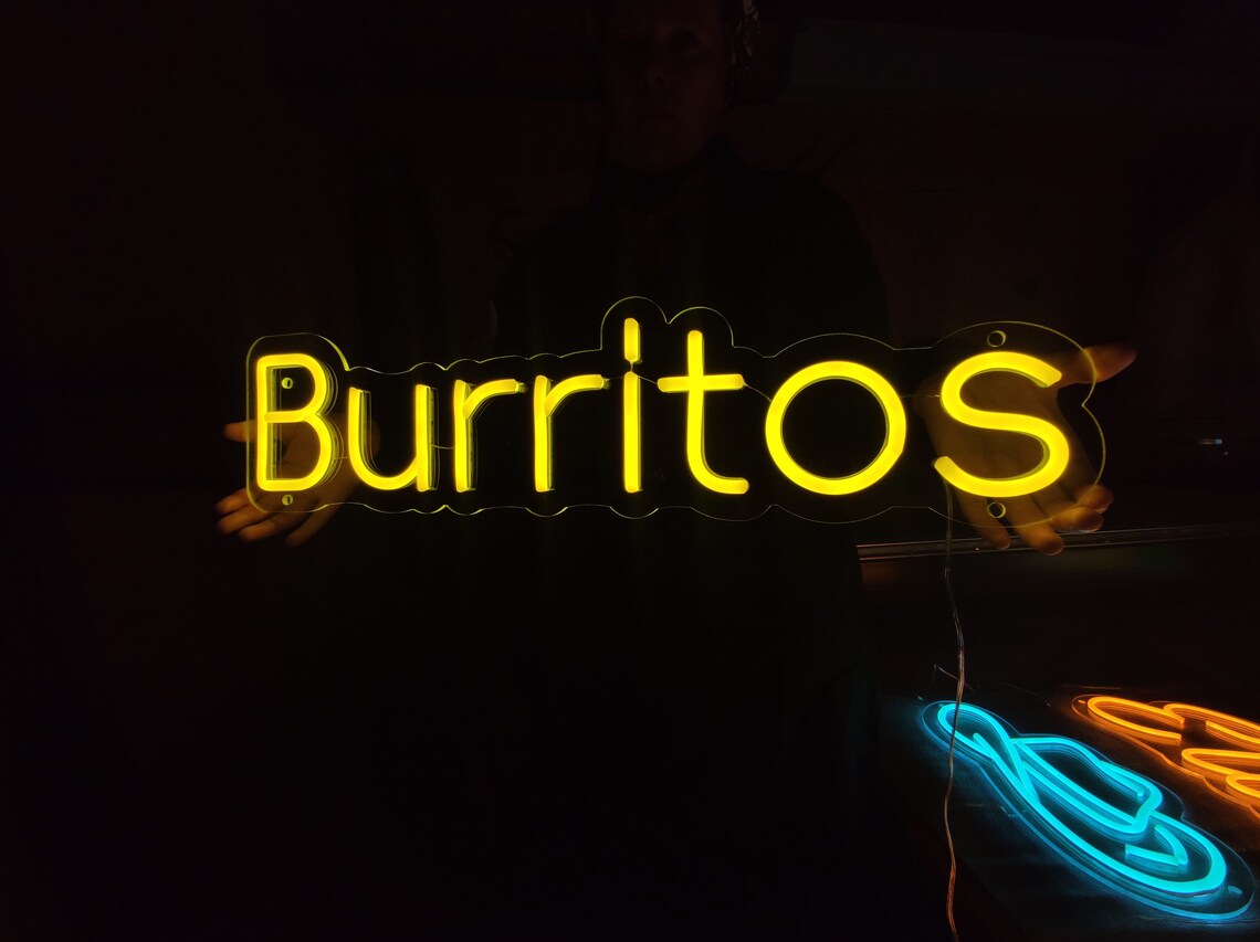 Burritos Neon Sign, Shawarma Led Sign, Pita Led Light, Custom Food Neon ...