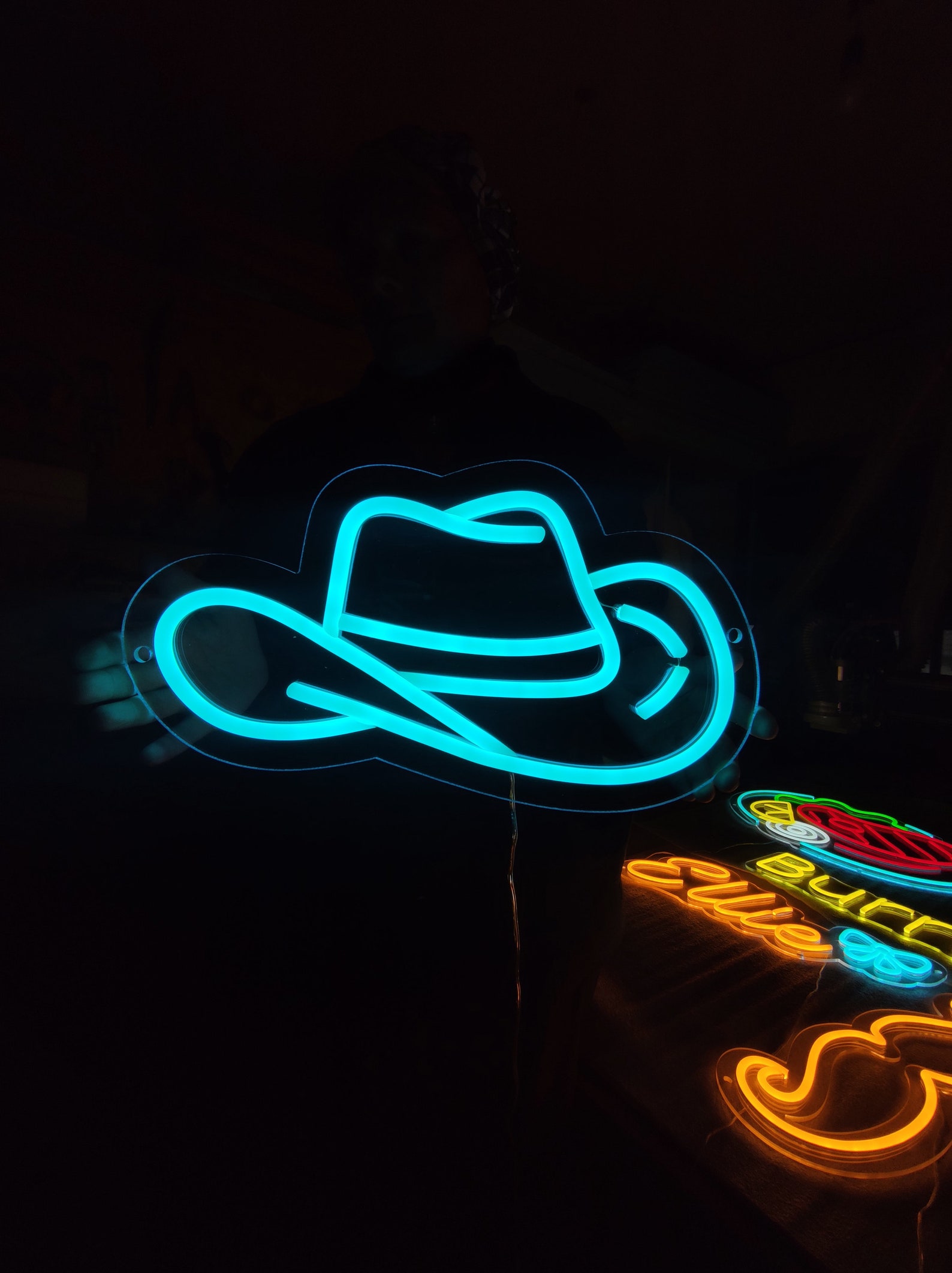 Cowboy Hat Neon Sign Cowboy Led Sign Hat Led Light Western - Etsy