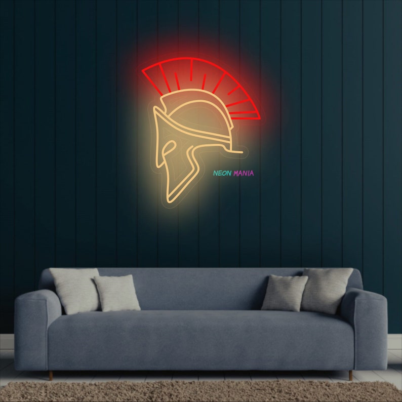 Spartan Warrion Neon Sign Roman Warrion Neon Light Sparta - Etsy