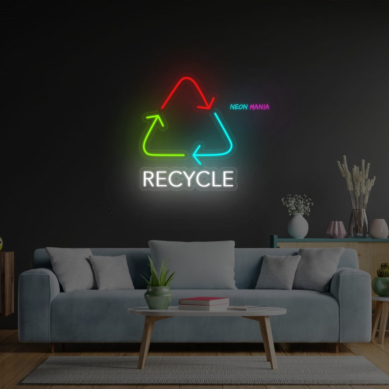 Recycle Neon Sign, Recycling Symbol Neon Light, Ecology Led Light ...