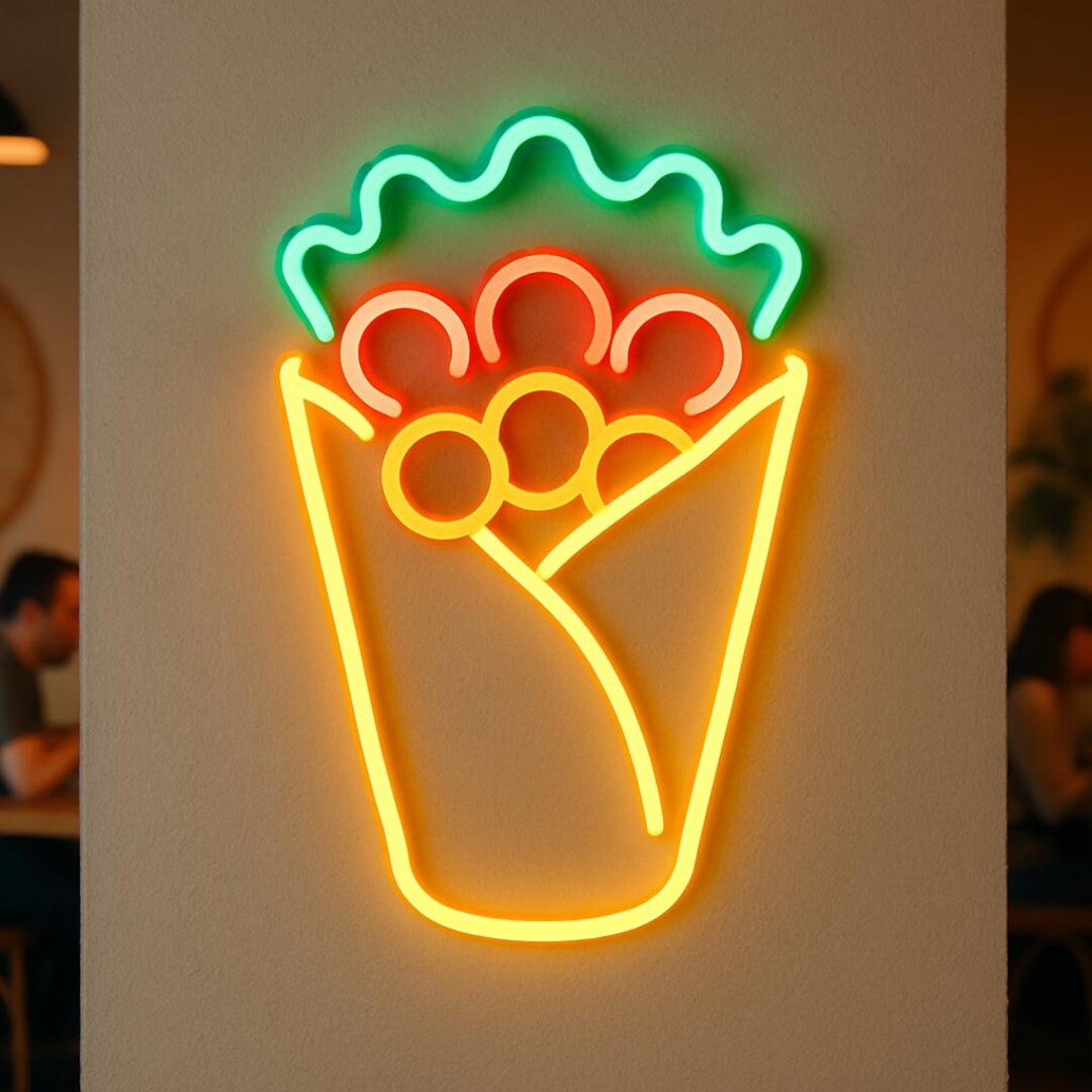 Falafel Neon Sign. Restaurant Light. Healthy Food Led Sign. Gift Idea ...