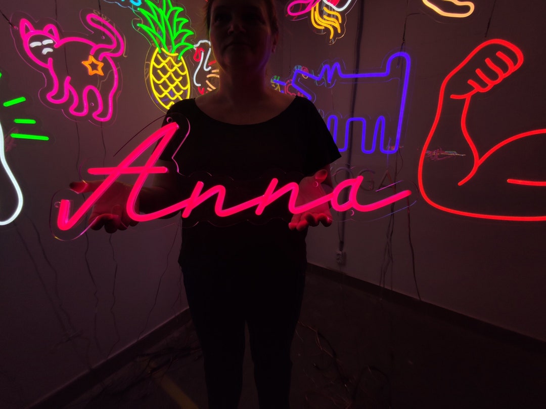 Anna Name Neon Sign, Anna Led Neon Sign, Custom Name Neon Sign, Kids ...