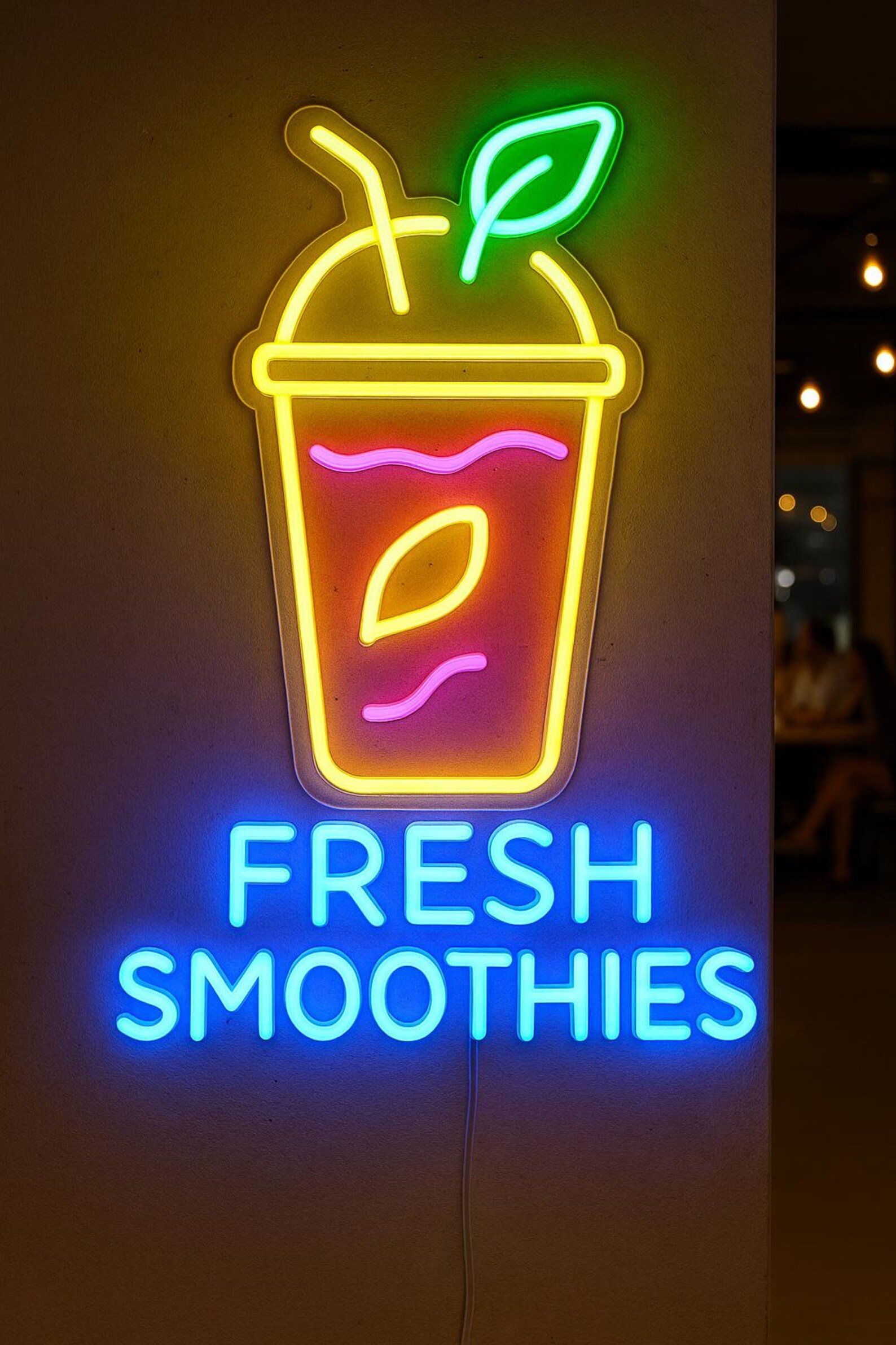 Fresh Smoothies Neon Sign. Smoothie LED Decor. Fresh Bar Neon Sign ...
