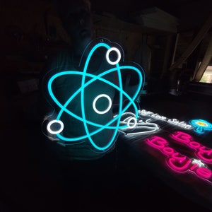 Molecule Neon Sign, Atom Neon Light, Human Molecule Led Sign, Electrons ...