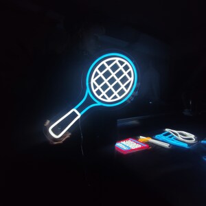 Tennis Racket Neon Sign, Badminton Racket Led Neon Light, Custom Sport ...