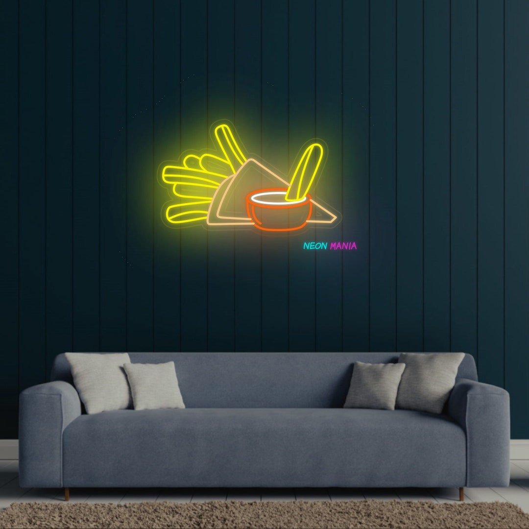 Churro Neon Sign, Churros Sticks in a Bag With Sauce Neon Light ...