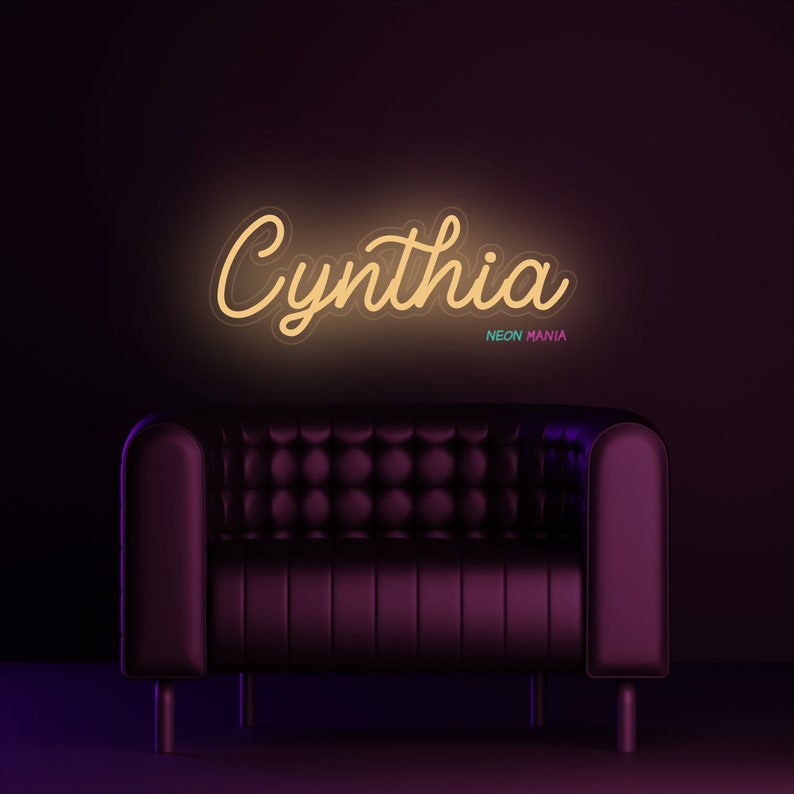 Cynthia Name Neon Sign Cynthia Led Neon Sign Custom Name - Etsy