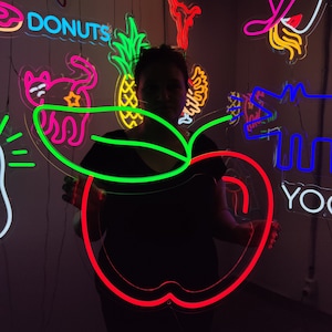Fruit Neon Sign, Berry Led Light for Kitchen Decor, Custom Strawberries ...