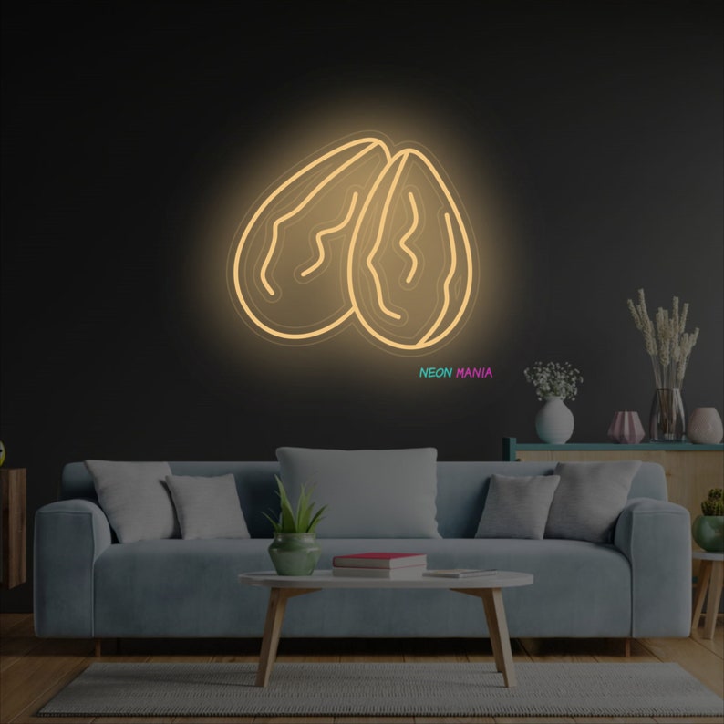 Almond Nut Neon Sign, Nuts Led Light, Custom Wall Decor Nut Food Neon ...