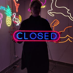 Closed Neon Sign | Flashing On\off Sign | Custom Shop Decor - Etsy