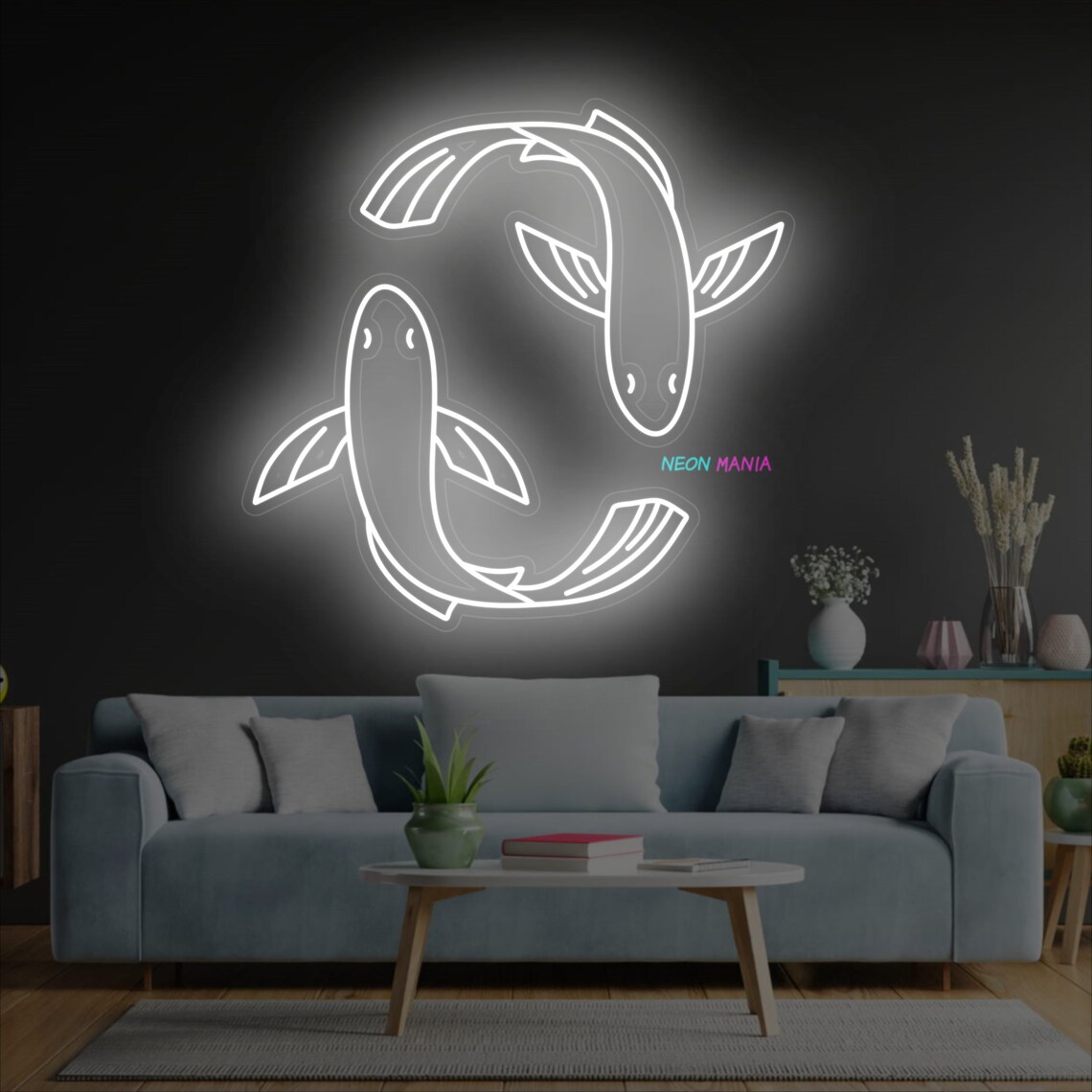 Koi Fish Neon Sign Japanese Fish Led Neon Koi Carp Sign Led - Etsy