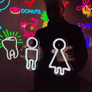 Toilet Neon Sign, WC Signs Led Neon, Custom Toilet Symbol Led Light for ...