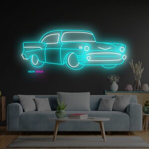 Car Neon Sign, Custom Vintage Car Led Light up for Bedroom Bar Garage ...