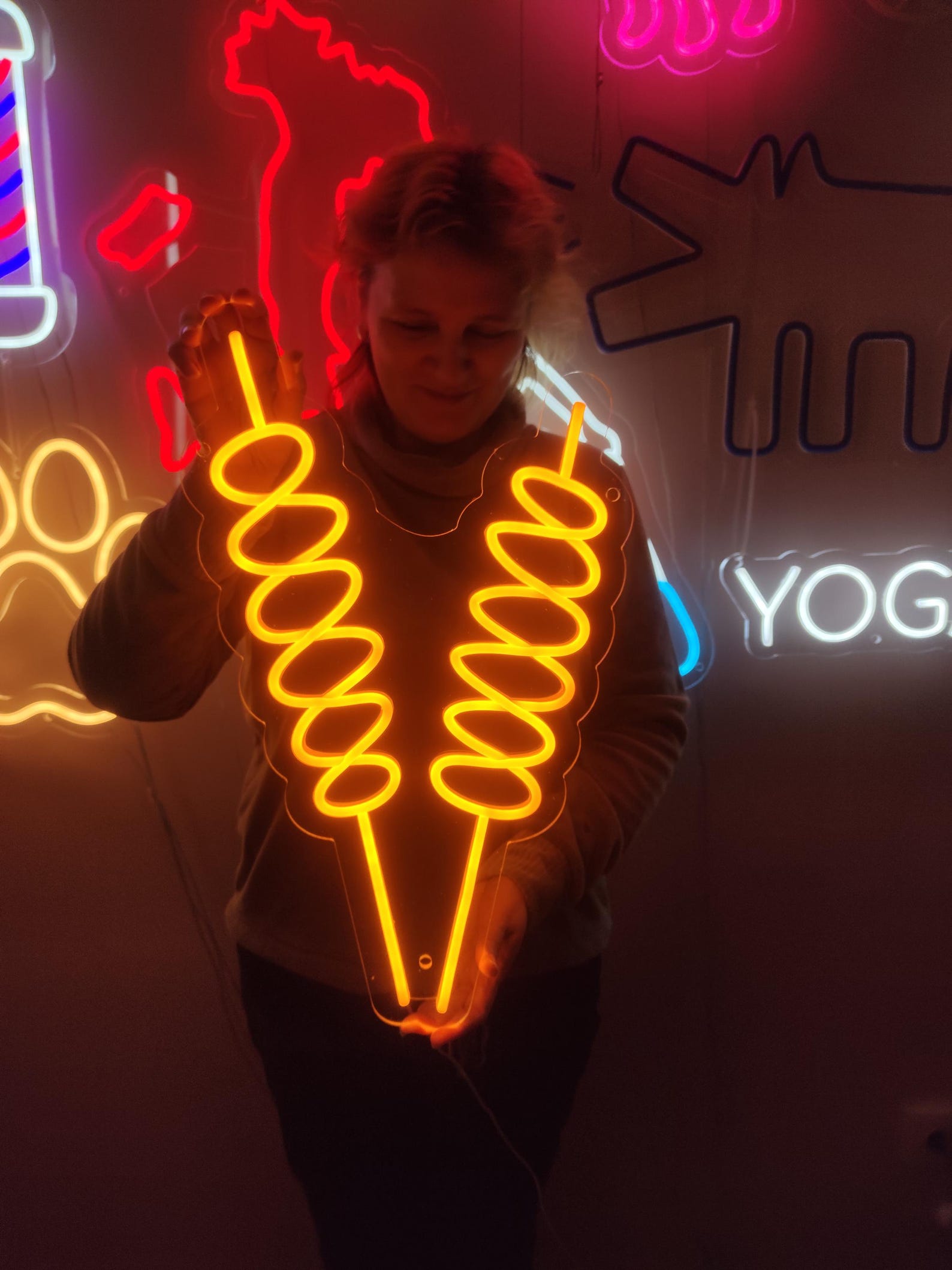 Twist Potatoes Neon Sign. Chipstick Led Neon. Tornado Fries Neon Light ...