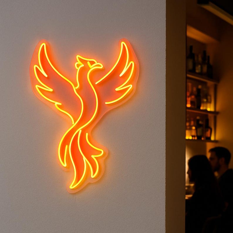 Phoenix Bird Neon Sign. Cafe Light. Living Room Led Sign. Game Room ...