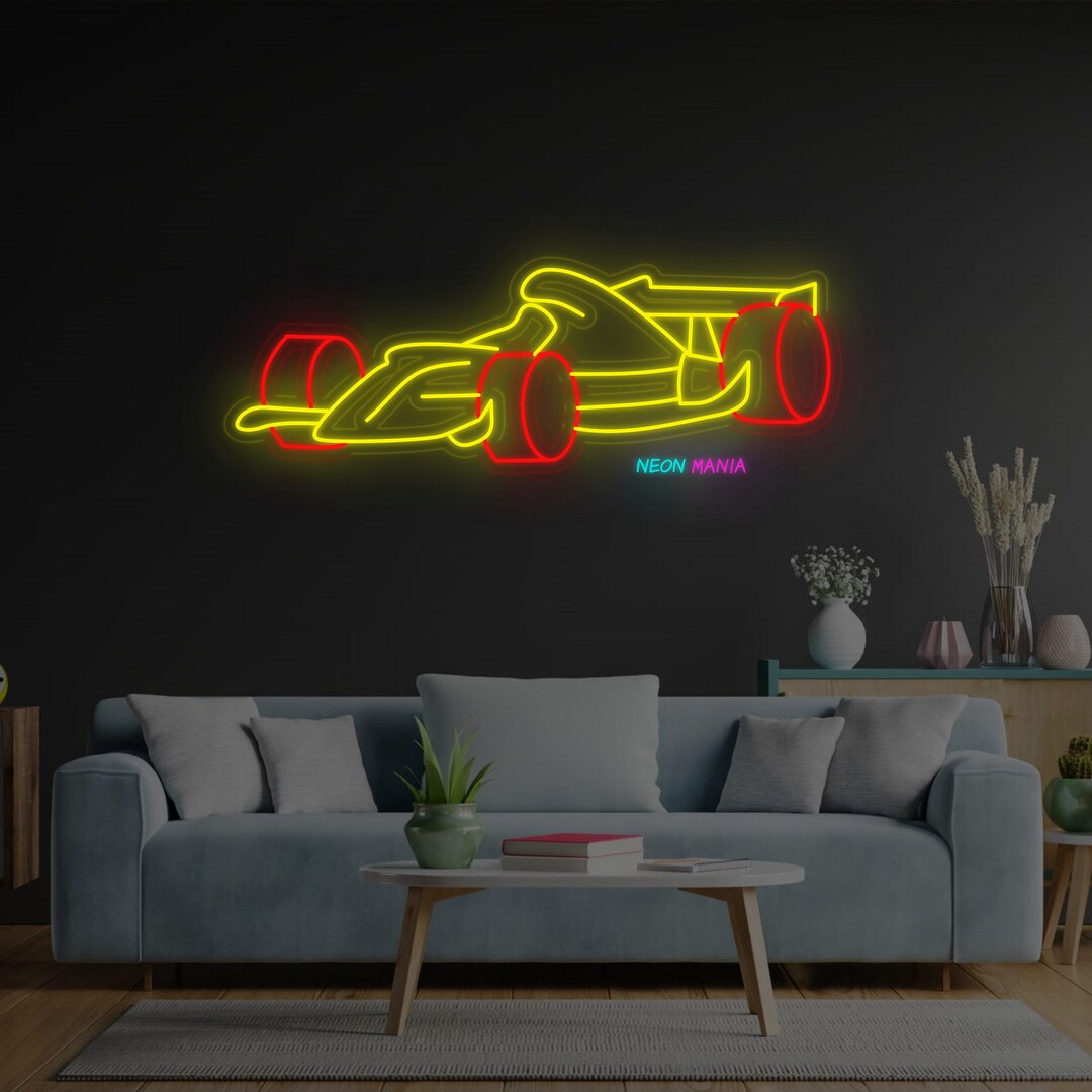 Racing Car Neon Sign: Light up Your Love to Cars - Etsy