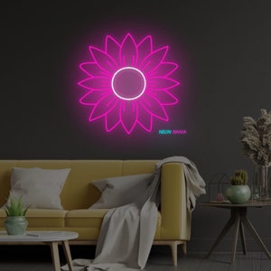Sunflower Neon Sign: the Perfect Flower Home Decor - Etsy