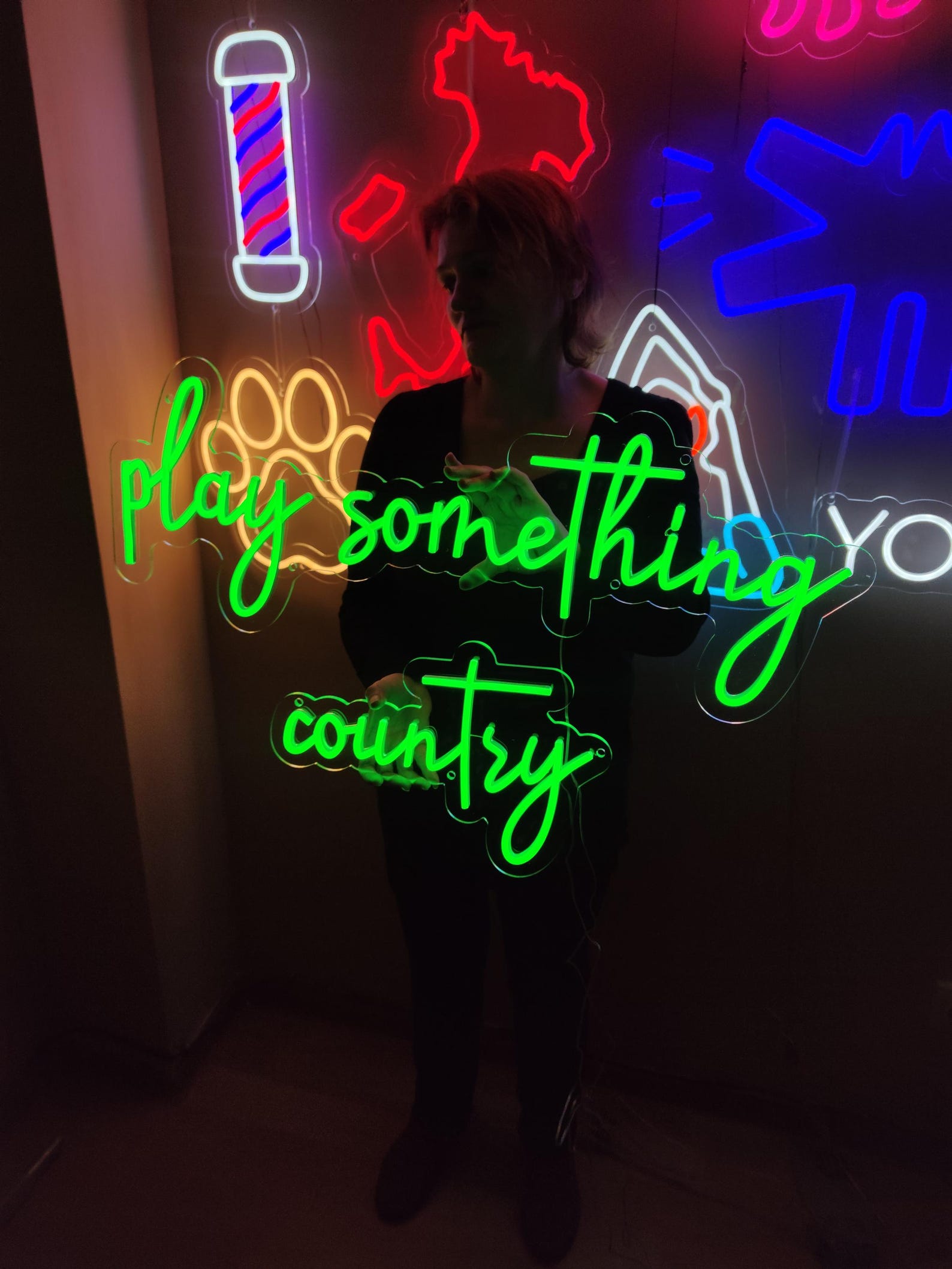 Play Something Country Neon Sign, Music Neon Light, Play Led Light ...