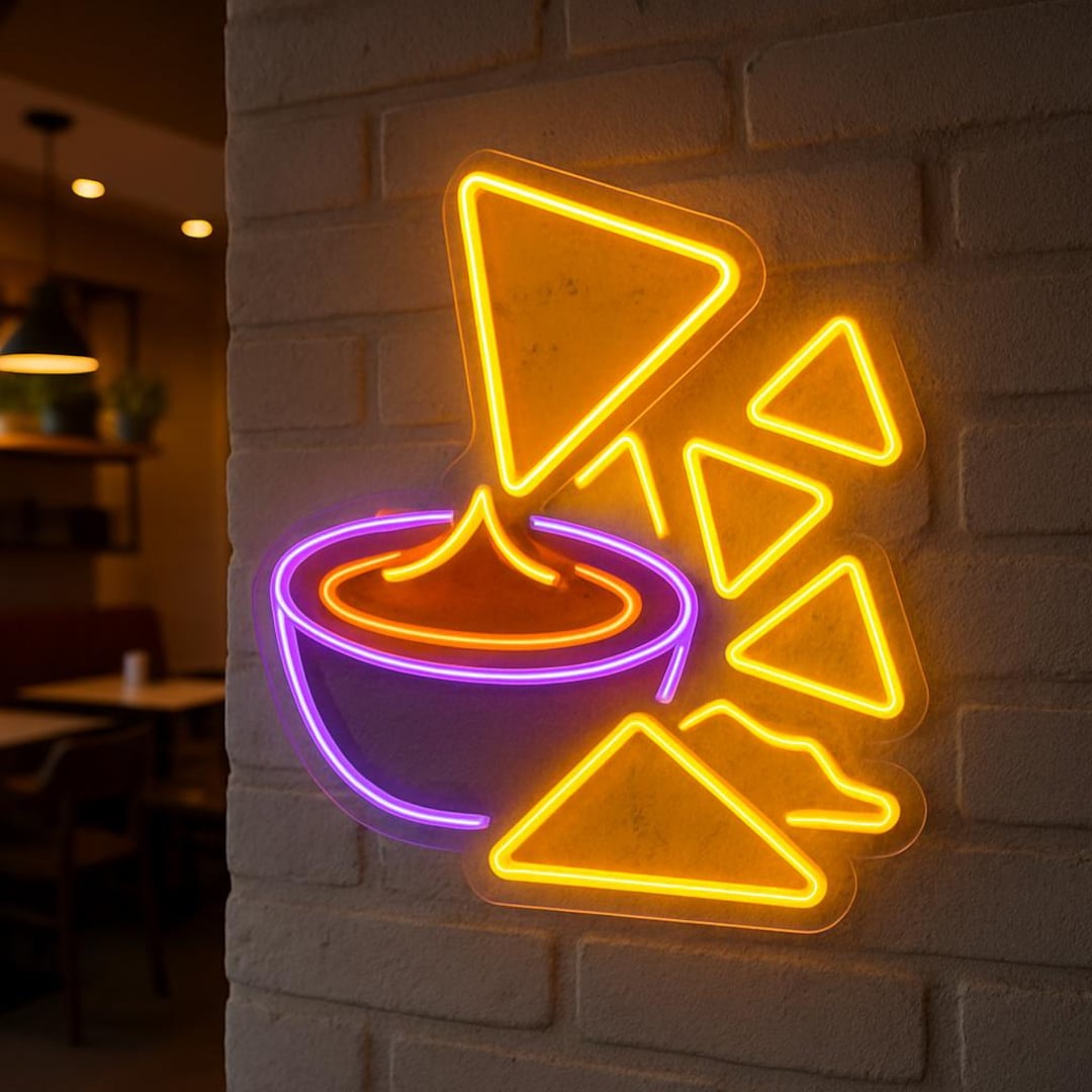 Nachos Neon Sign. Mexican Nachos Light Sign. Mexican Cuisine LED Sign ...