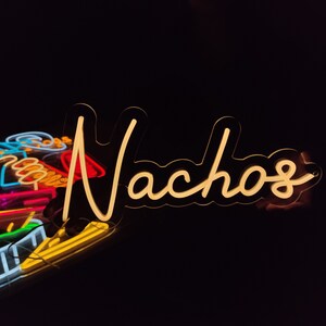 Nachos Neon Sign, Nachos Neon Light, Mexican Nachos Light Sign, Mexican ...