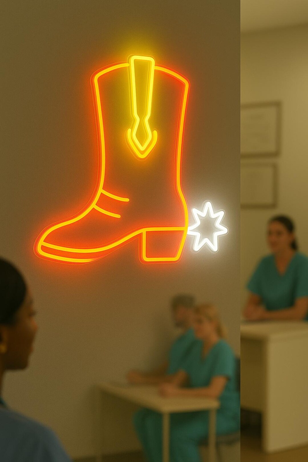 Cowboy Boot Neon Sign, Cowboy Shoe Led Sign, Western Neon Light Decor ...