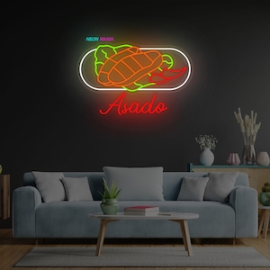Asado Neon Sign: Light up Your Grill. Barbecue Led Neon. Parrilla Light ...