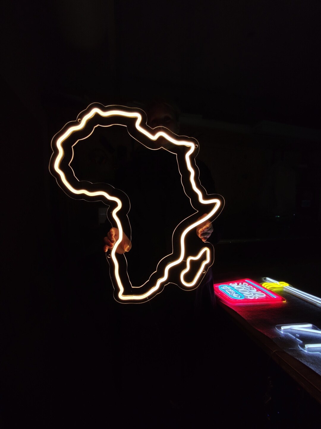 Africa Map Neon Sign, Continent Africa Led Neon, Custom Mainland Led ...