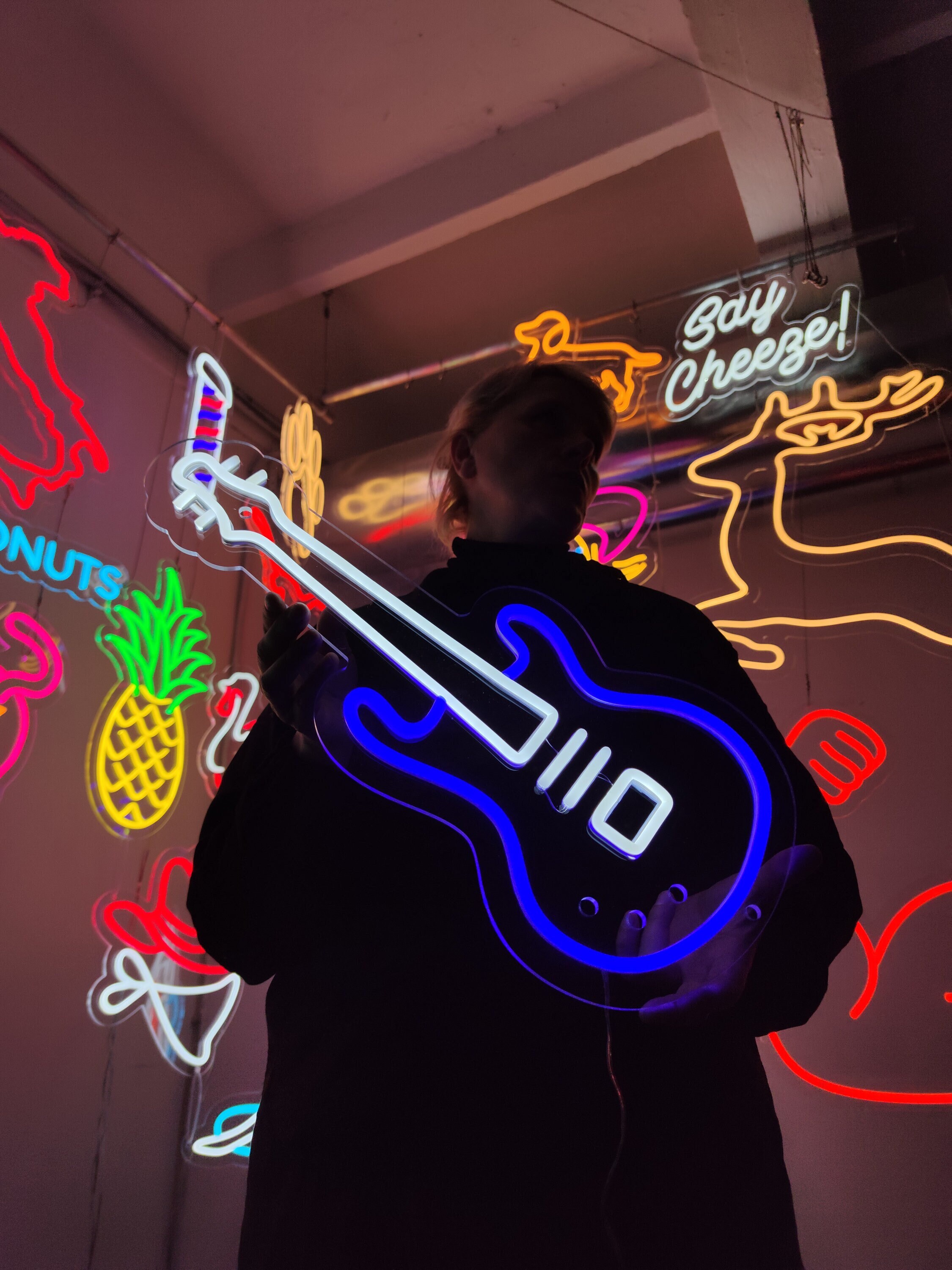 Guitar Neon Sign, Live Music Neon Light, Music Instrument Led Light ...