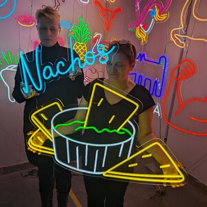Nachos Neon Sign, Cheese Sauce Neon Light, Mexican Nachos Light Sign ...