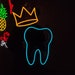 Tooth Neon Sign, Tooth With a Crown Led Neon, Medicine Led Light ...