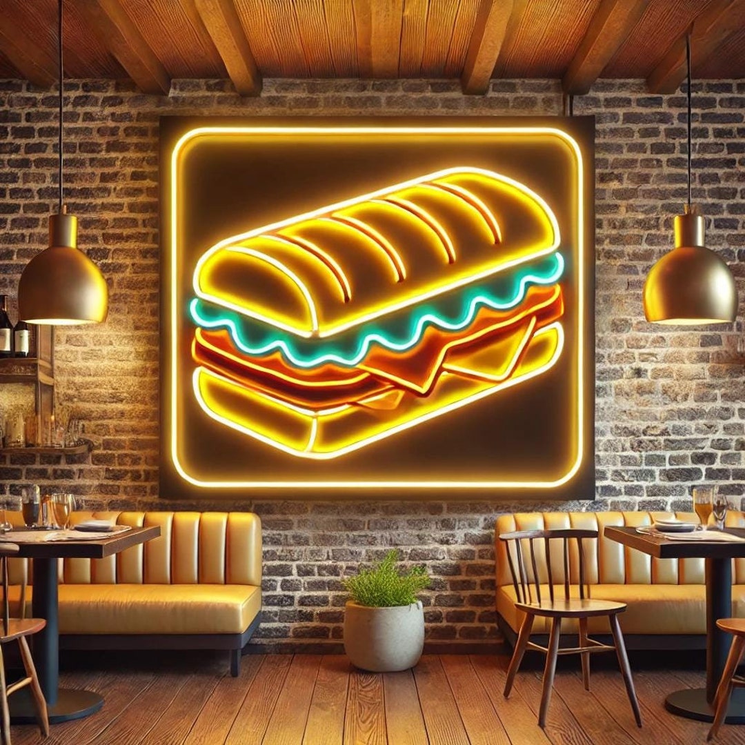 Neon Sandwich Sign - Food & Drink Decor - Sign for Sandwich Lovers ...