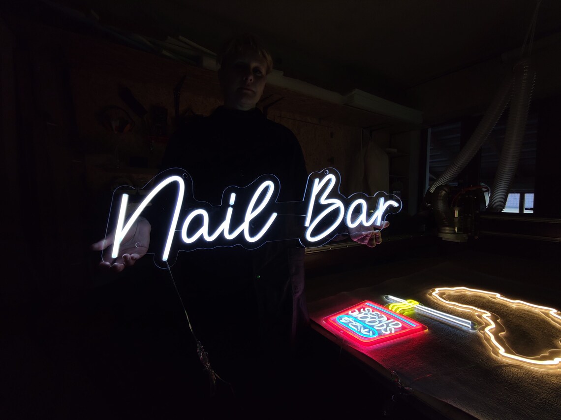 Nail Bar Neon Sign, Nail Salon Led Neon, Beauty Salon Led Lights, Nail ...