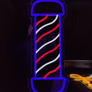 Barbers Pole Neon Sign, Barber's Pole Led Sign, Hairdressing Salon Led ...