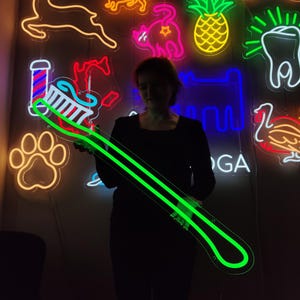 Toothbrush Neon Sign, Teeth Cleaning Led Neon, Dentist Led Light ...