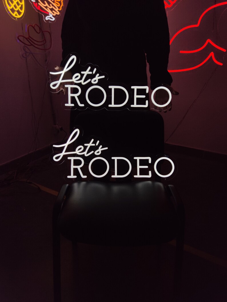 Lets Rodeo Neon Sign, Rodeo Led Sign, Western Decor Neon Light, Cowboy ...