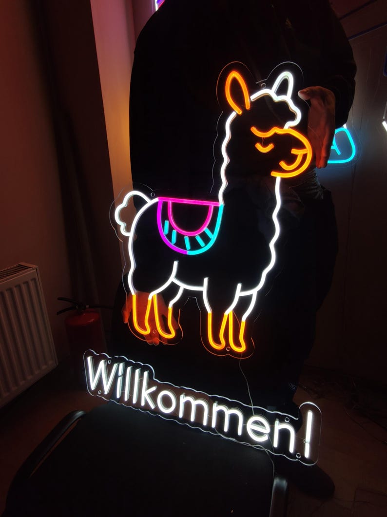 Custom Animal Neon Sign. Llama, Alpaca, Camel, Vicuña, Guanaco, Donkey ...