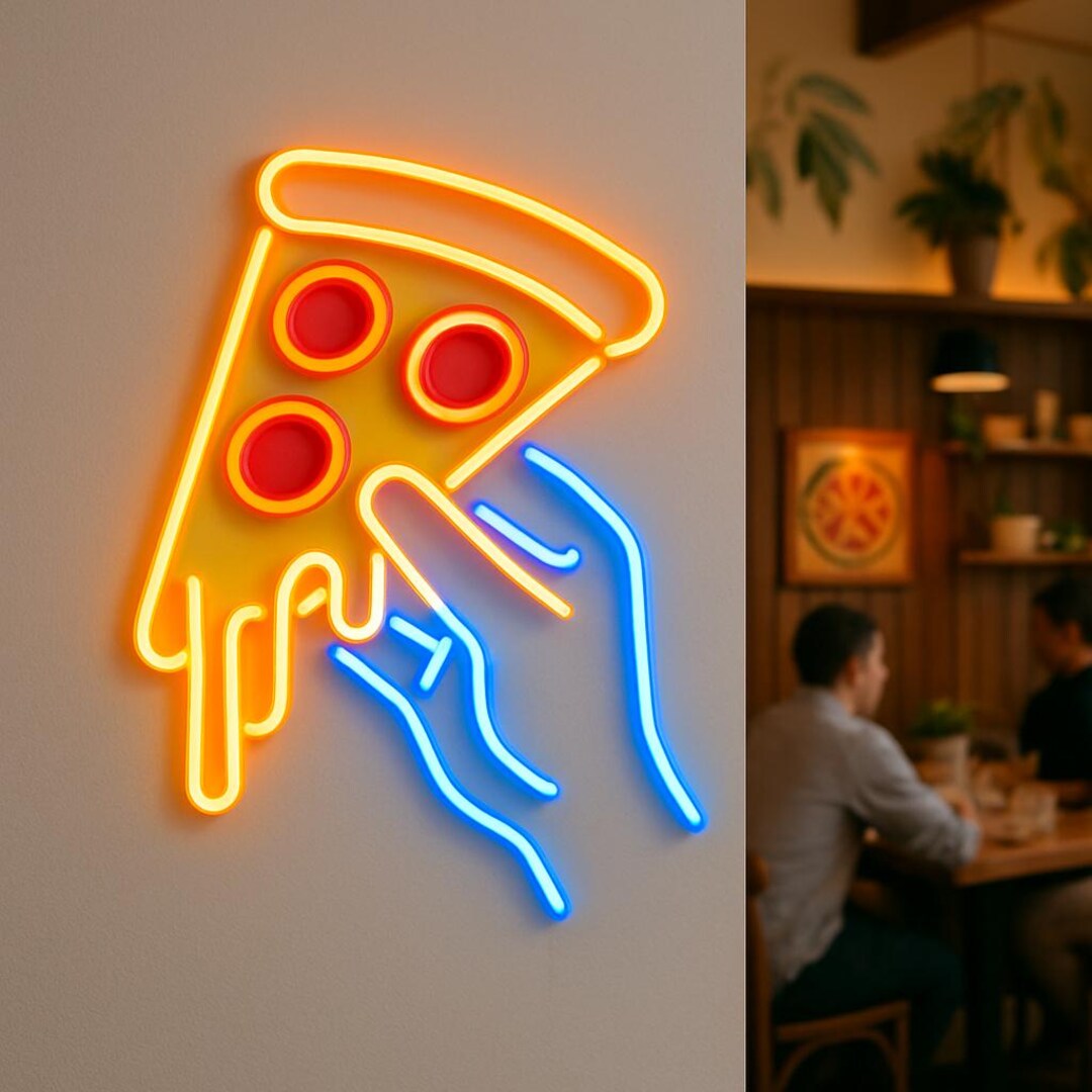 Pizza Pepperoni Neon Sign. Restaurant Light. Pizzeria Led Sign. Gift ...