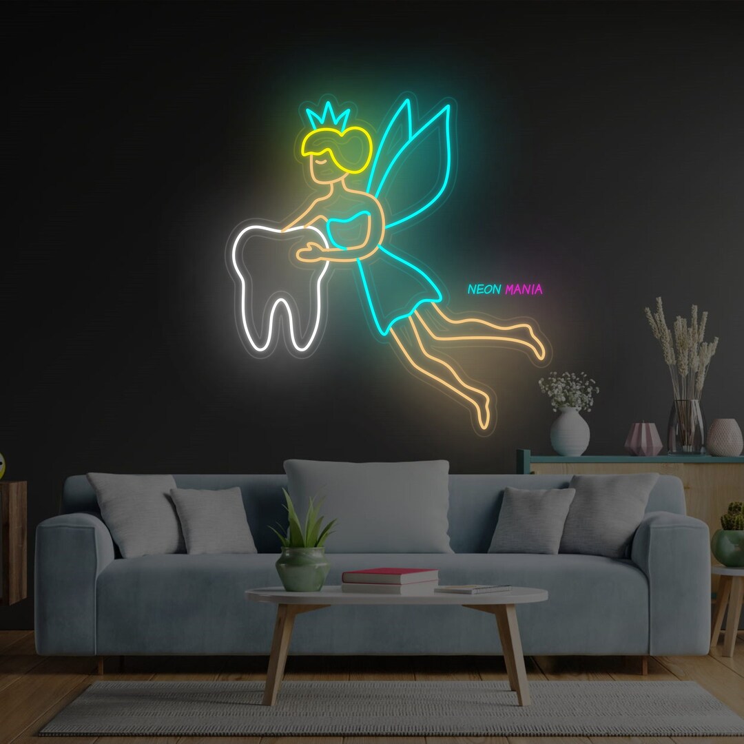 Tooth Fairy Neon Sign White Molar Led Neon Medicine Led - Etsy