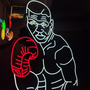 Boxer Neon Sign, Boxing Man Led Light, Muay Thai Led Sign, Fighter Neon ...