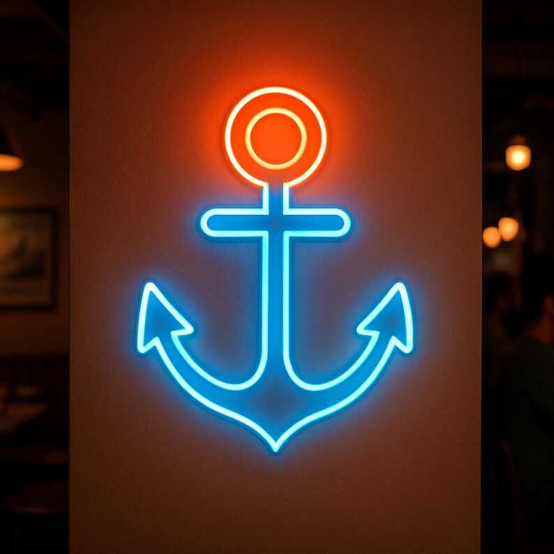 Anchor Neon Sign: the Perfect Sign for Ocean Lovers. Ahoy Led Neon Sign ...