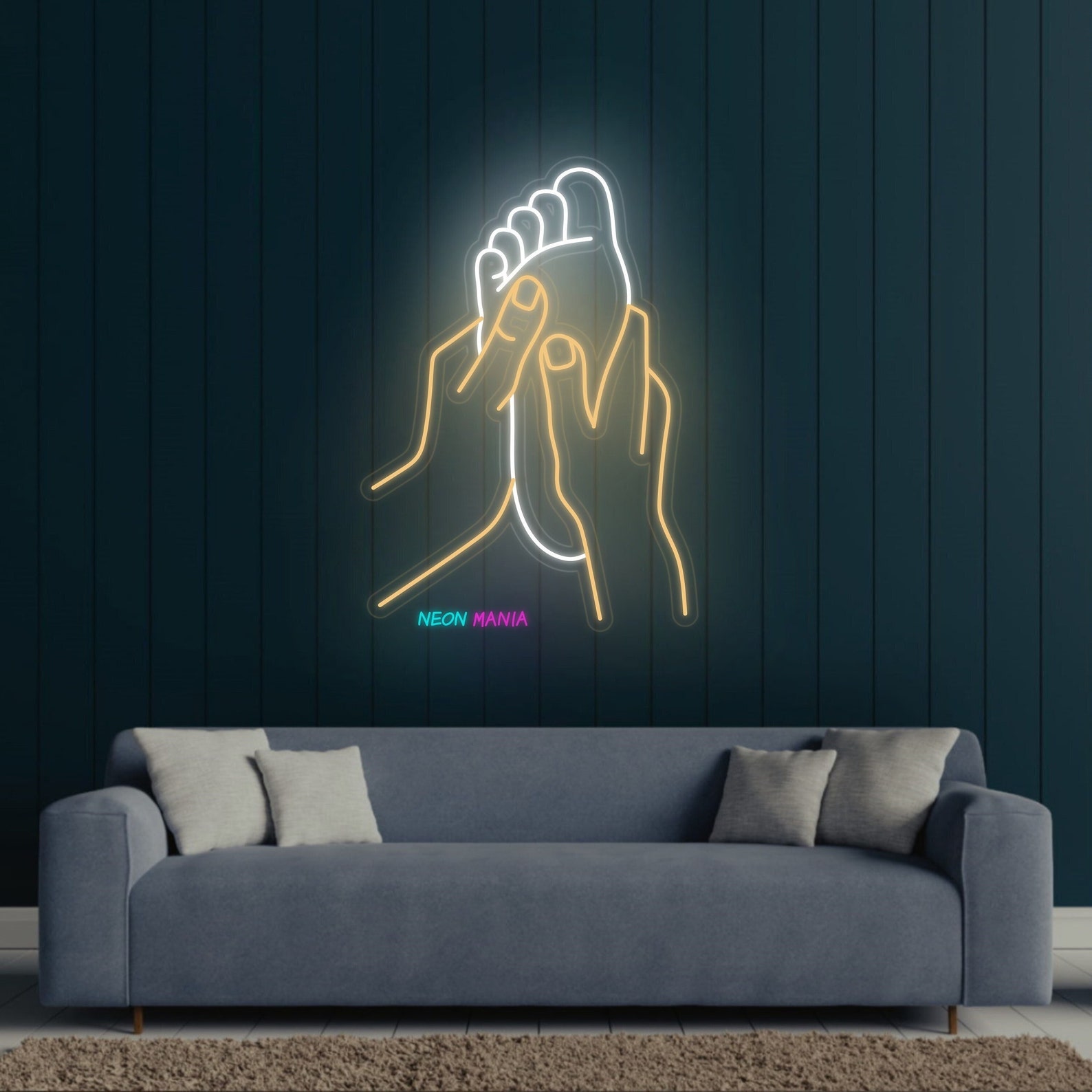 Foot Massage Neon Sign, Foot Reflexology Led Light, Custom Wall Decor ...