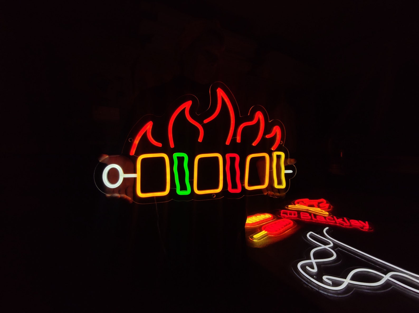 Barbecue Neon Sign, Kebab Led Sign, Hot Meat Neon Light, BBQ Led Light ...