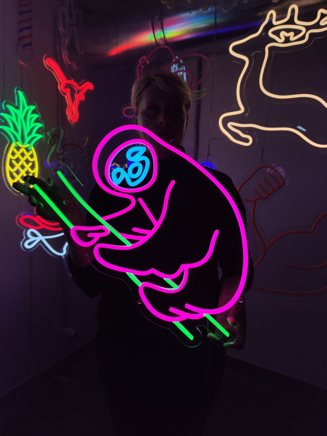 Sloth Neon Sign, Elusive Neon Light, Elusive Sloth Neon Light, Custom ...