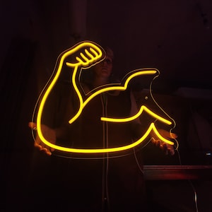 Arm Muscles Neon Sign, Biceps Led Neon, Gym Led Light, Workout Light ...