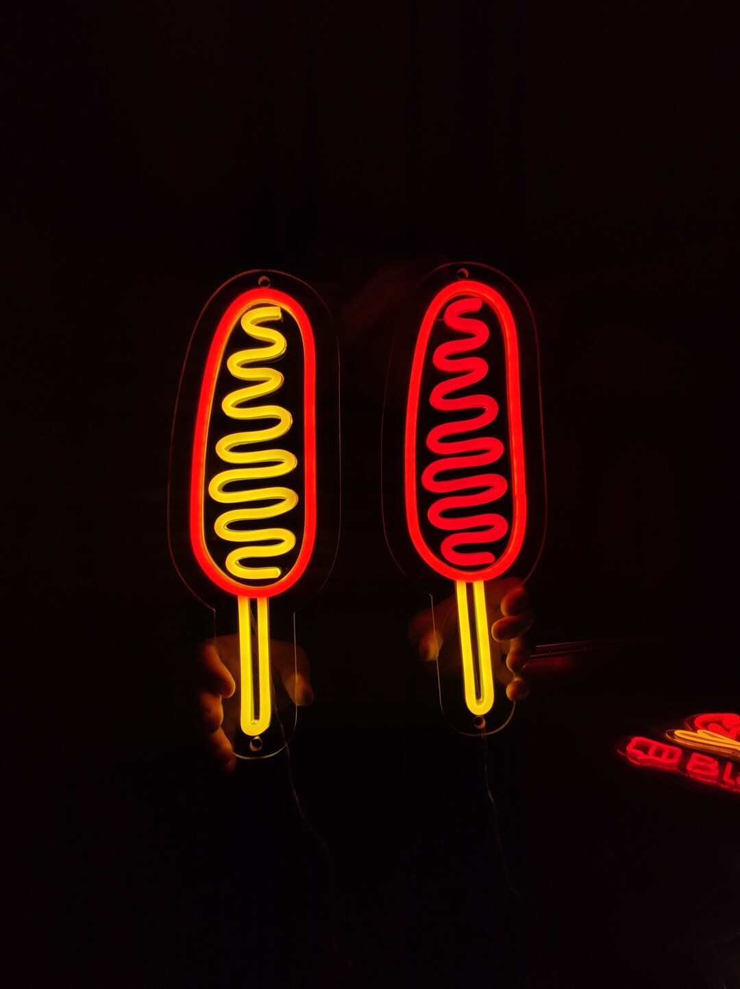 Corn Dogs Neon Sign, Fast Food Led Light, Food Neon Light for Bar, Corn ...