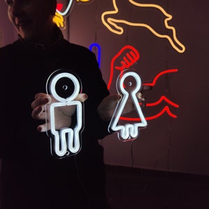Toilet Neon Sign, WC Signs Led Neon, Custom Toilet Symbol Led Light for ...