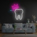 Tooth Neon Sign, Tooth With a Crown Led Neon, Medicine Led Light ...