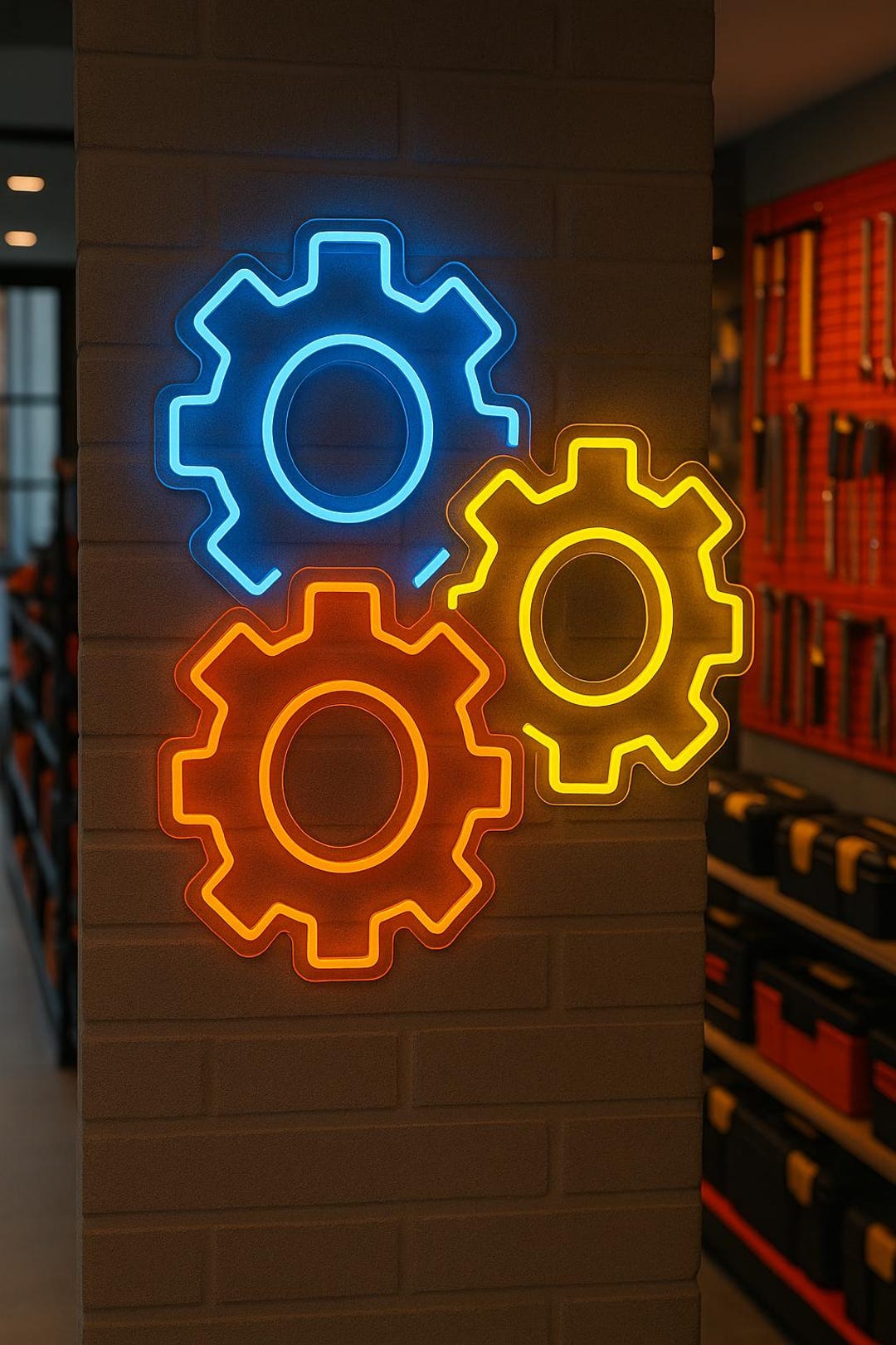 Gear Neon Sign. LED Tool Shop Decor. Mechanics Neon Decor. - Etsy